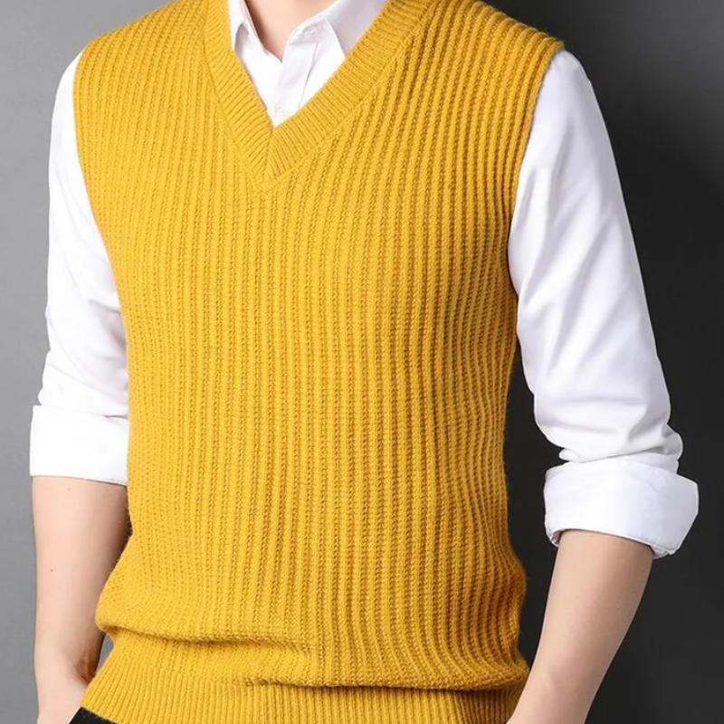 Pull sans manches côtelé pour homme • Mon joli pull